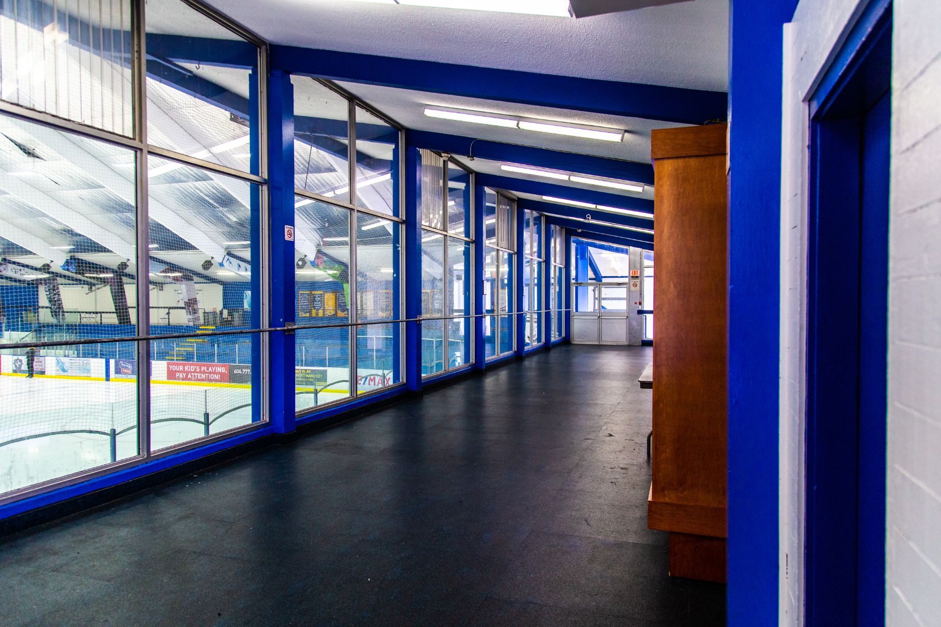 Overlooking into the original building and Stadium Arena at Minoru Arenas.