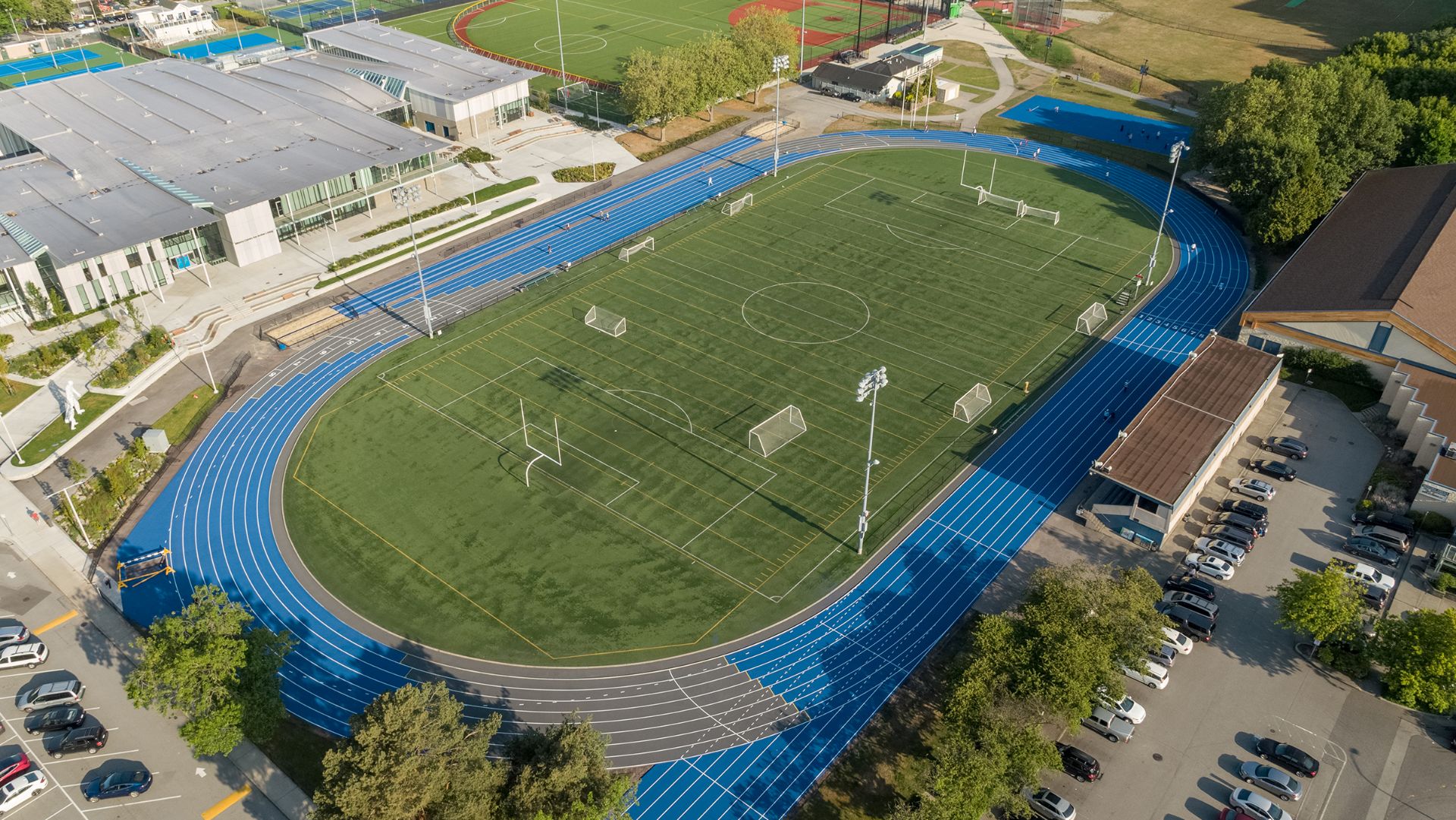 Minoru Oval Artificial Turf - aerial view