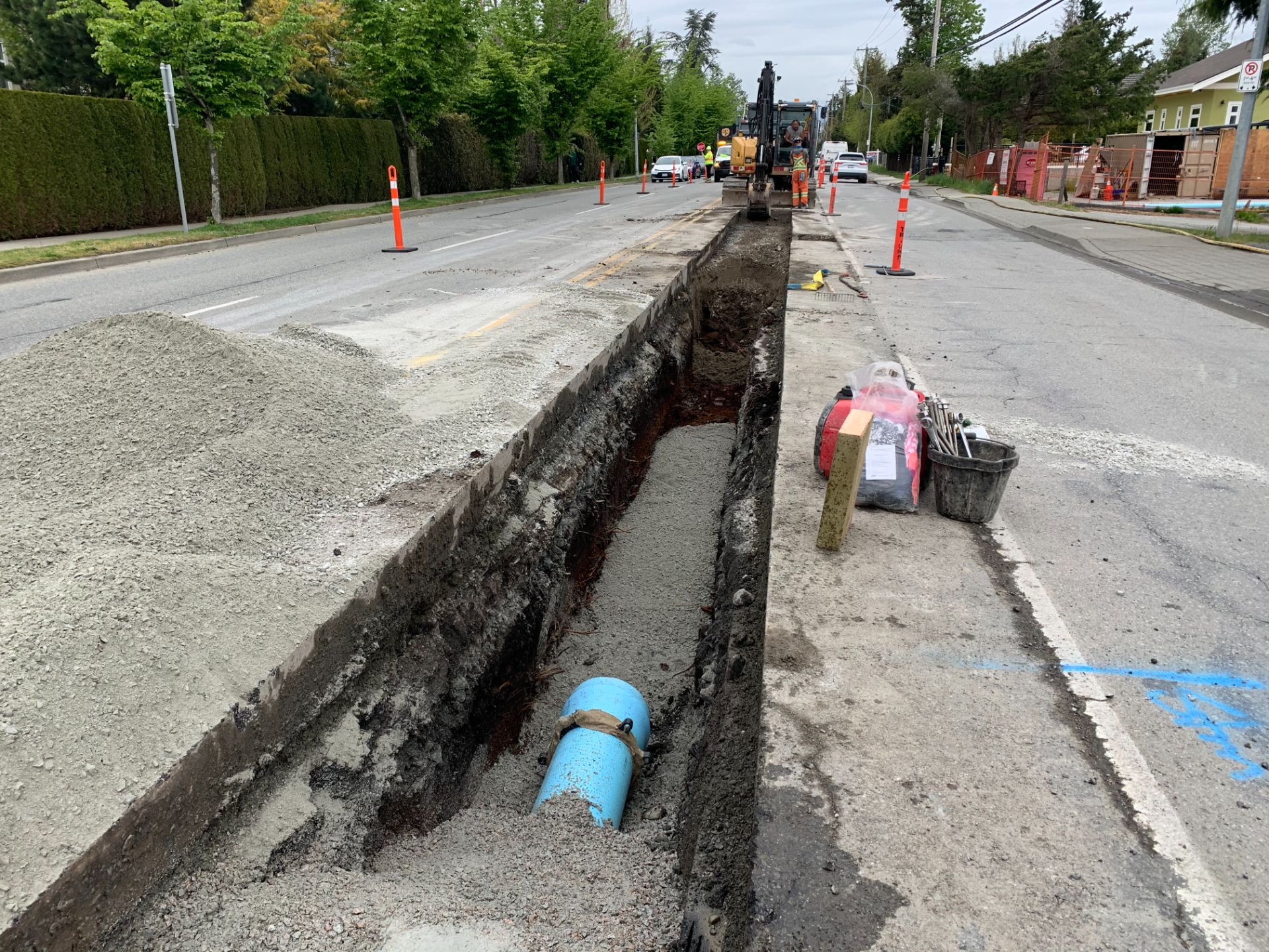 Example of watermain construction